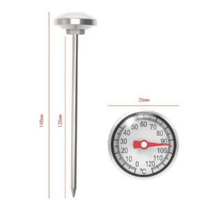 Altsuceser Kitchen Food-Cooking Meat Coffee Thermometer, Physical Sensing Stainless Steel Thermometer for Milk Foam Frothing Chocolate Water Grill, Turkey, BBQ Black