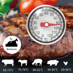 Altsuceser Kitchen Food-Cooking Meat Coffee Thermometer, Physical Sensing Stainless Steel Thermometer for Milk Foam Frothing Chocolate Water Grill, Turkey, BBQ Black