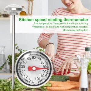 Altsuceser Kitchen Food-Cooking Meat Coffee Thermometer, Physical Sensing Stainless Steel Thermometer for Milk Foam Frothing Chocolate Water Grill, Turkey, BBQ Black