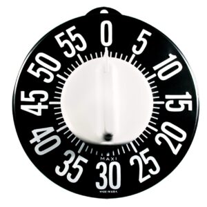 tactile low vision timer-black dial, white numbers