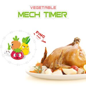 Golandstar Cute Cartoon Vegetables Timers 60 Minutes Mechanical Kitchen Cooking Timer Clock Loud Alarm Counters Mini Size Manual Timer (White - Onion)