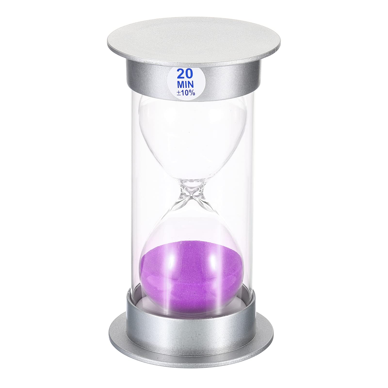 PATIKIL 20 Minute Sand Timer, Sandy Clock with Plastic Cover Count Down Sand Glass for Games, Kitchen, Party Favors DIY Decoration, Purple Sands