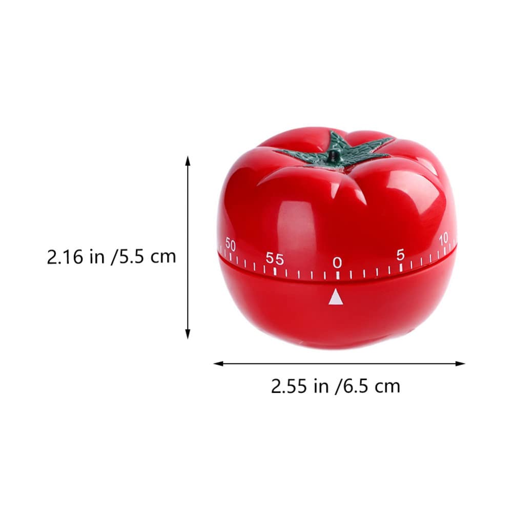 DOITOOL 2PCS 60 Minute Kitchen Timer Cute Tomato Shape - Mechanical Timer Kitchen Timer Wind up - Reminder Management Timer Alarm Clock for Classroom, Home, Study and Cooking