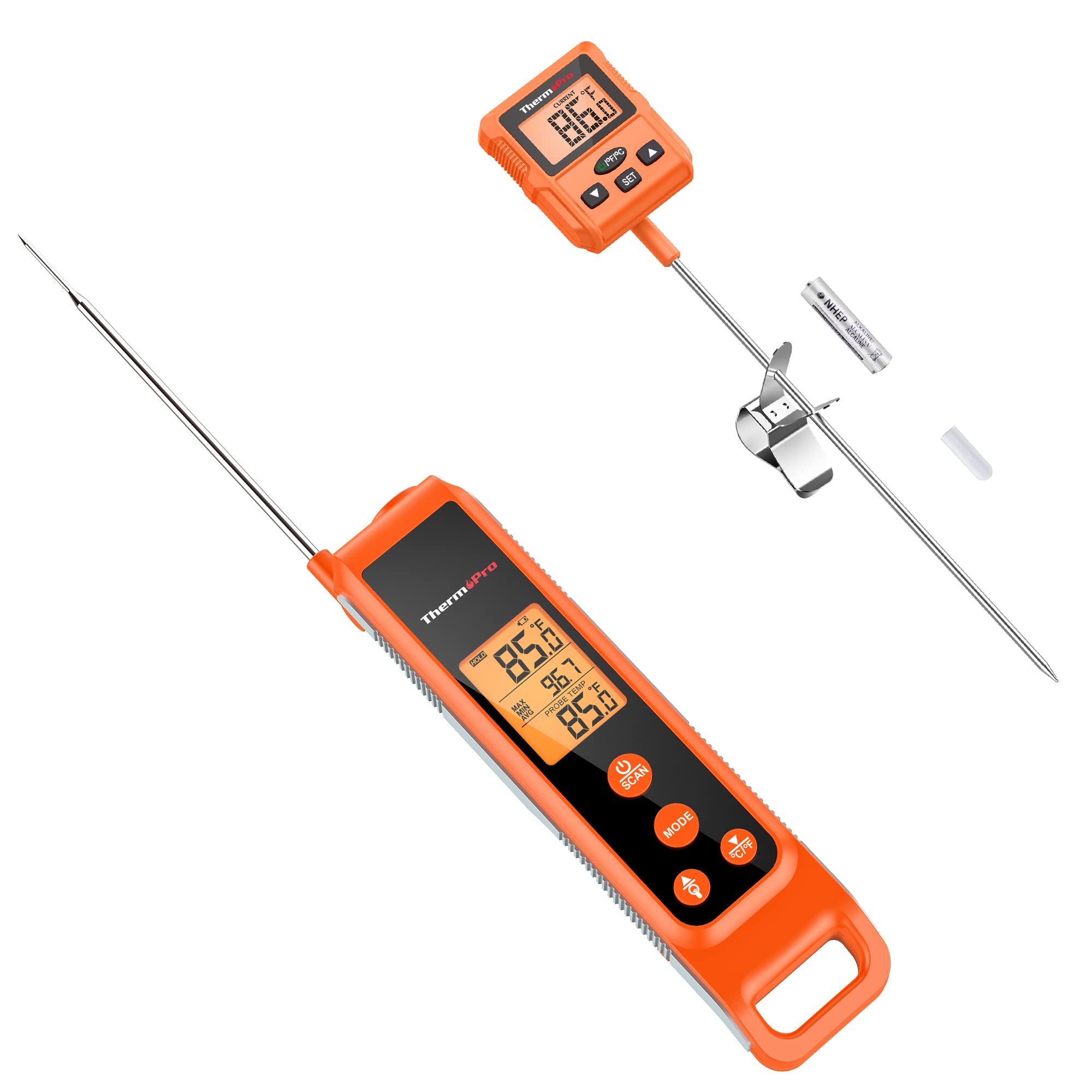 ThermoPro TP511 Digital Candy Thermometer + ThermoPro TP420 2-in-1 Instant Read Thermometer for Cooking