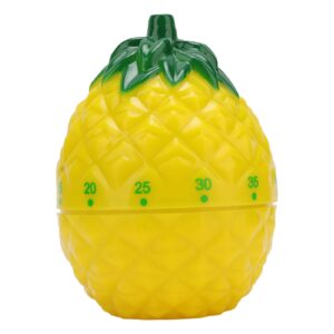 buyweek pineapple timer, baking timer plastic cute kitchen cooking timer reminder for home (6.4x6.4x8.7cm)