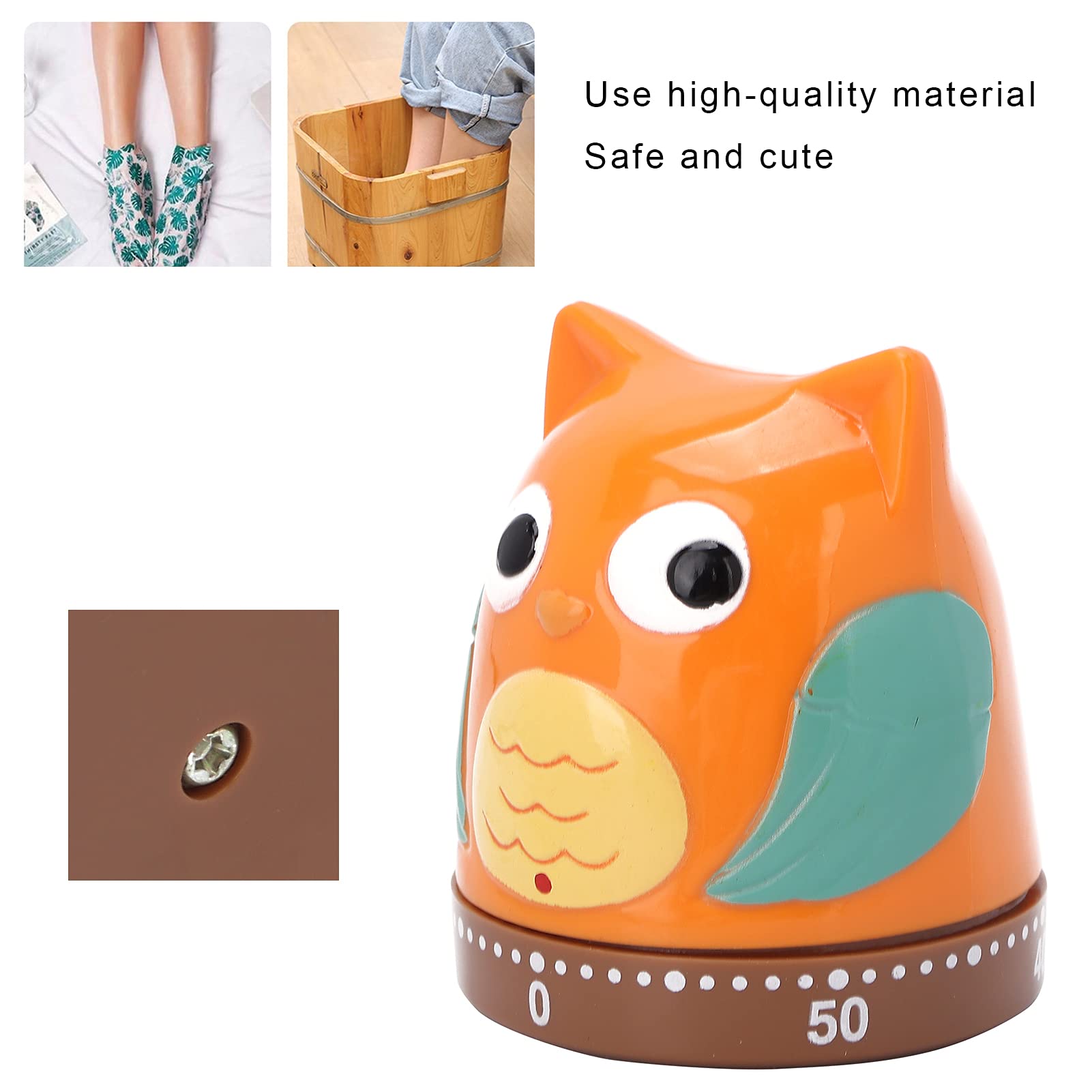 Owl Rotating Timer Cartoon Cute 60 Minutes Wind Up Timer Mechanical Rotating Count Down Timer For Homes, Beauty Salons, Kitchens, Schools, Gyms, Care,