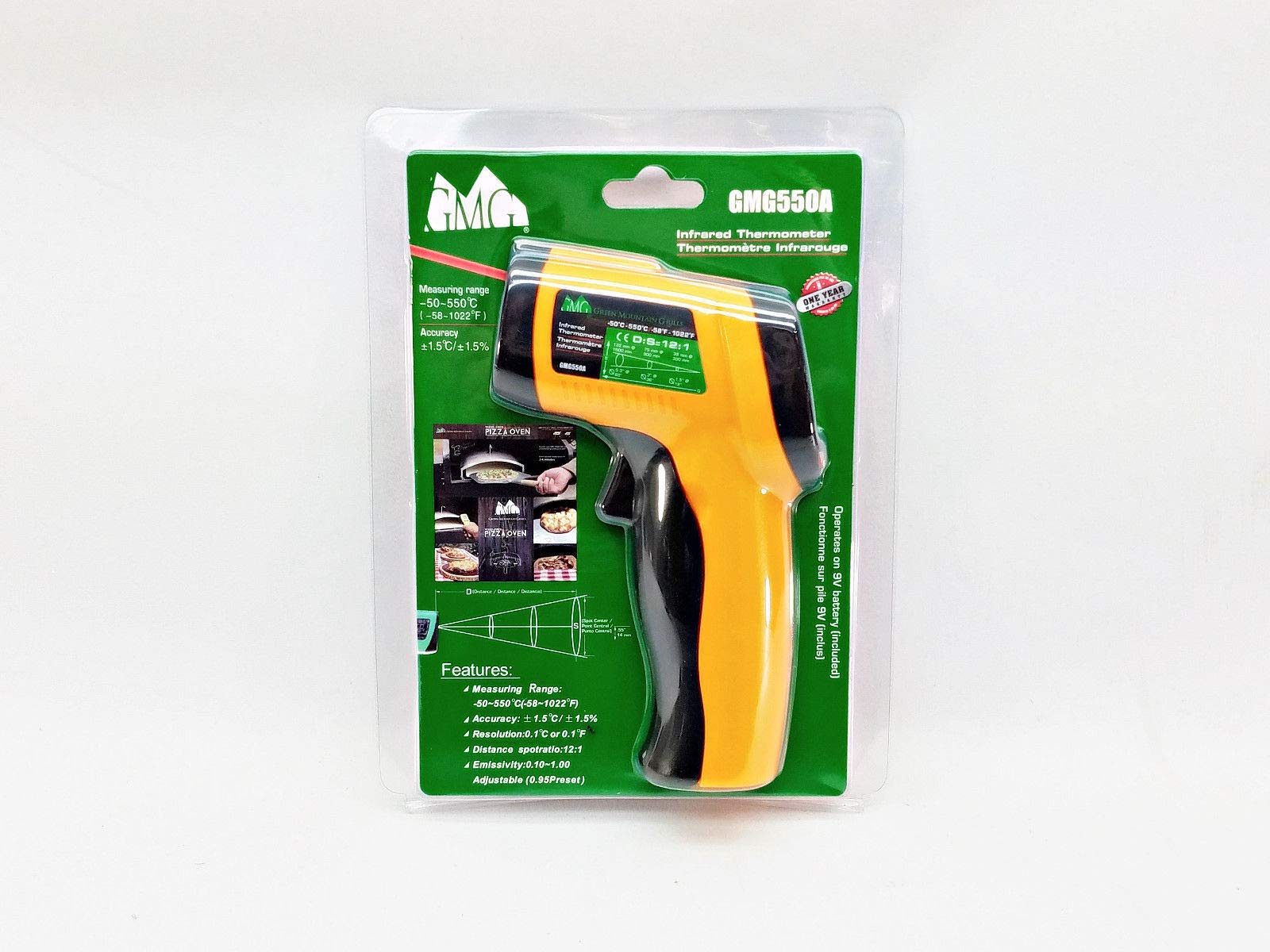 Green Mountain Grill Infrared Digital Read Temperature Gun for Pizza Oven GMG