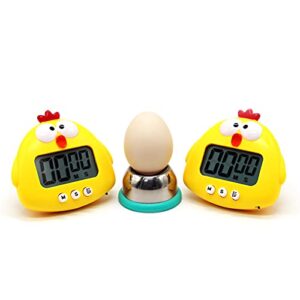 jamor 2 pieces of chicken timer set, big digital loud alarm, magnetic support rack cooking timer,multi-function electronic timer,suitable for kitchen,study,work, sports training,outdoor activities