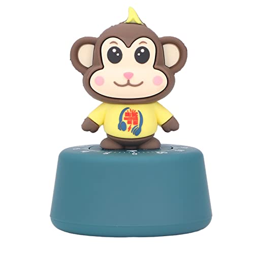 Mechanical Monkey Kitchen Timer, New Year Cute Animals 60-Minute Dial 360° Rotating Visual Countdown Egg Timer No Batteries Loud Ring Kitchen Timers for Cooking for Kids Adults Baking Studying