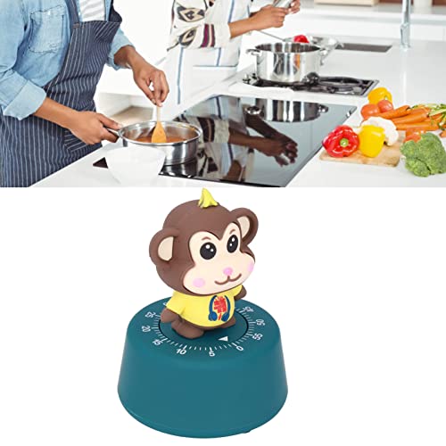 Mechanical Monkey Kitchen Timer, New Year Cute Animals 60-Minute Dial 360° Rotating Visual Countdown Egg Timer No Batteries Loud Ring Kitchen Timers for Cooking for Kids Adults Baking Studying