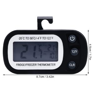 Refrigerator Thermometer - Waterproof Freezer Thermometer Digital Temperature Tester Freezer Temp Gauge with LCD Display & Magnetic Back for Kitchen Home Restaurants, 3 Ways to Place