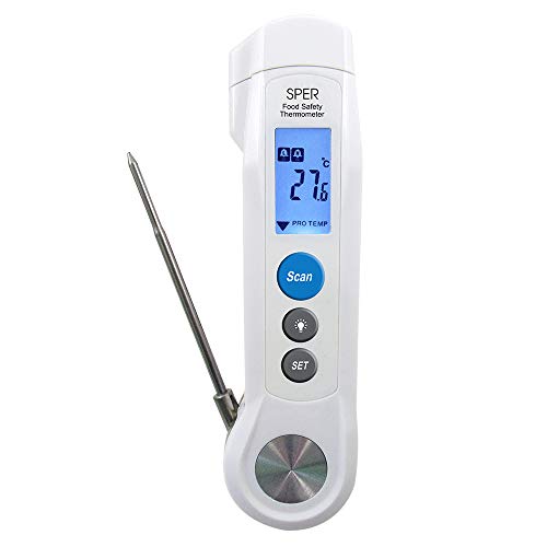 Sper 800115 - Compact IR Food Safety Thermometer - Measures Internal and Surface Temperatures