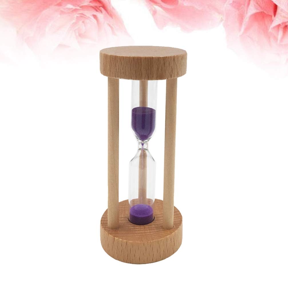 Milisten Kids Sand Timer 3 Glass Sand Purple Office Timing Sand Hourglass