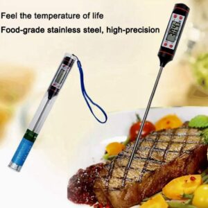 Digital Kitchen Thermometer Coffee Thermometer Tea Thermometer Food Thermometer Waterproof Digital Instant Read Meat Thermometer with Long Probe for Liquid, Candle, Food, Milk, Fry, Candy, Roast