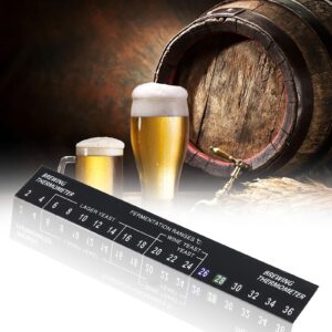 Fdit 5PCS Stick On Brewing Thermometer Adhesive LCD Thermometer Sticker for Homebrew Beer Self-Brewed Beer Thermometer Label 2-36C