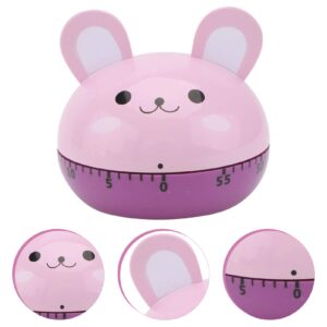 Hemoton Bunny Kitchen Timer Cartoon Animal Clock Alarm Cooking Ring Mechanical Counter Wind Up Timer Time Management Tool for Classroom or Meeting Countdown