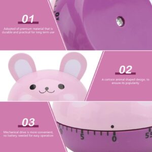 Hemoton Bunny Kitchen Timer Cartoon Animal Clock Alarm Cooking Ring Mechanical Counter Wind Up Timer Time Management Tool for Classroom or Meeting Countdown