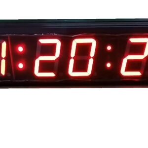 BESTLED Double Sided Semi-Outdoor LED Race Timing Clock 4" 6 Digits Countdown/up Timer 12/24 Hour Format