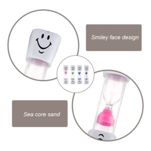 4 Pcs Toothbrush Timer Hourglass 3 Minute Sand Timer Smile Hourglass Timer for Kids Proper Tooth Brushing