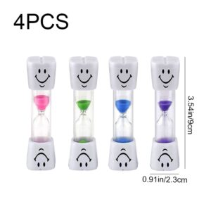 4 Pcs Toothbrush Timer Hourglass 3 Minute Sand Timer Smile Hourglass Timer for Kids Proper Tooth Brushing