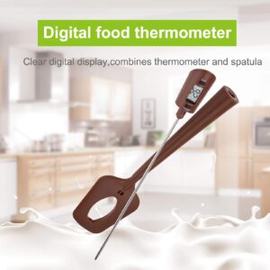 Kitchen Cooking Thermometer Digital Candy Spatula Thermometer, 2 in 1 Chocolate Spatula Thermometer, Silicone Spatula Meat Thermometer for Chocolate Jams Syrup, Instant Read Meat Candy Thermometer