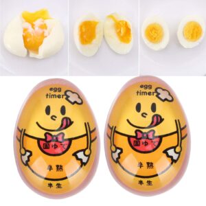 egg timer for boiling eggs, 2pcs sensitive hard & soft boiled egg timer color changing indicator reusable egg timer for boiling eggs