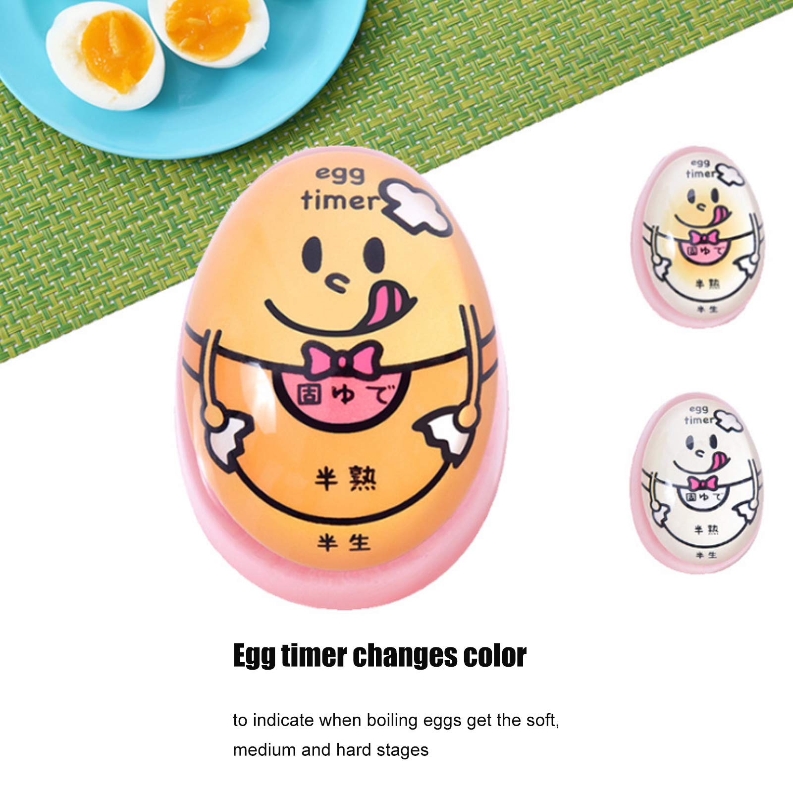 Egg Timer for Boiling Eggs, 2pcs Sensitive Hard & Soft Boiled Egg Timer Color Changing Indicator Reusable Egg Timer for Boiling Eggs