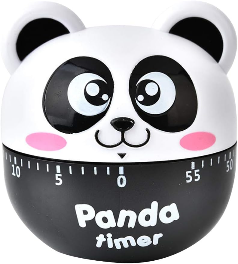 DOITOOL Kitchen Timer Cute Cartoon Animal Countdown Timer Black Panda Bear Cooking Alarm Clock for Cooking Baking Students Sport Game Reminder