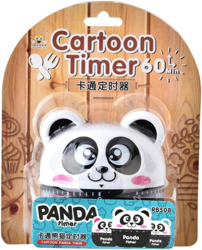 DOITOOL Kitchen Timer Cute Cartoon Animal Countdown Timer Black Panda Bear Cooking Alarm Clock for Cooking Baking Students Sport Game Reminder