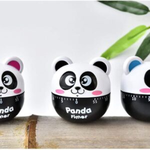 DOITOOL Kitchen Timer Cute Cartoon Animal Countdown Timer Black Panda Bear Cooking Alarm Clock for Cooking Baking Students Sport Game Reminder