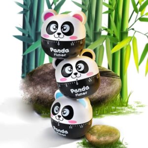 DOITOOL Kitchen Timer Cute Cartoon Animal Countdown Timer Black Panda Bear Cooking Alarm Clock for Cooking Baking Students Sport Game Reminder