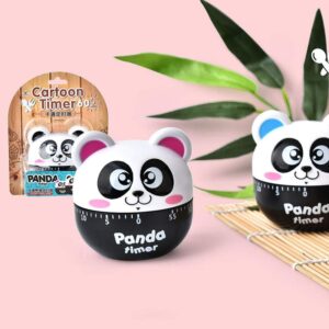 DOITOOL Kitchen Timer Cute Cartoon Animal Countdown Timer Black Panda Bear Cooking Alarm Clock for Cooking Baking Students Sport Game Reminder