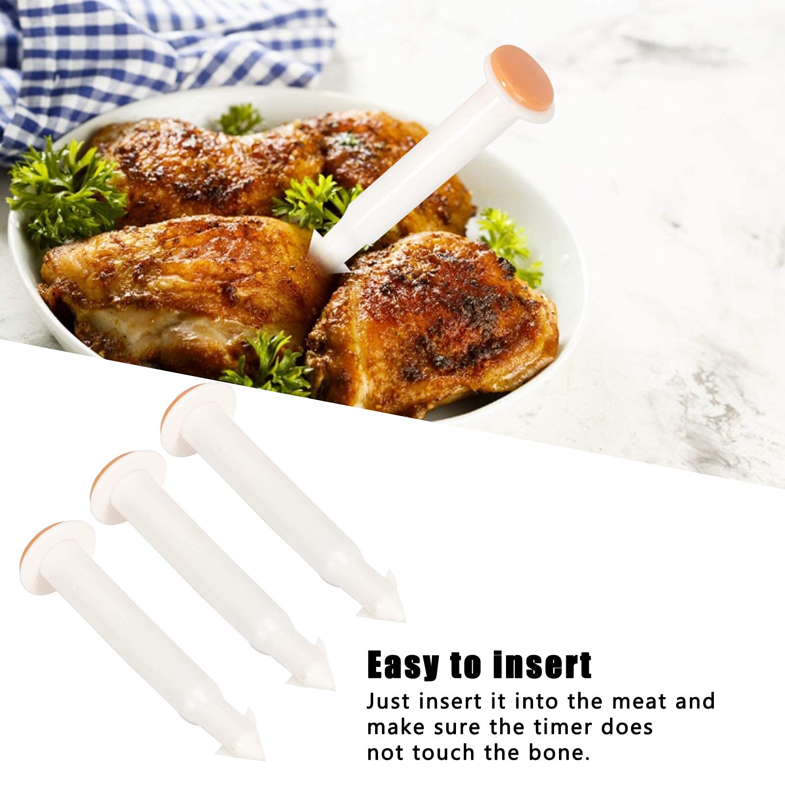 BORDSTRACT 20Pcs Pop Up Poultry Thermometer, 1.8in Plastic Disposable Temperature Meter, Roasted Chicken Temperature Meter Set for Oven Cooking Poultry Turkey Chicken Meat Beef