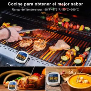 Pilipane Digital Meat Thermometer for Cooking, Touchscreen LCD Large Display Instant Read Food with Backlight, Long Probe, Grill Temperature Thermometer