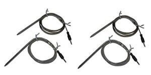 replacement temperature probes for wireless bbq/oven thermometers - cappec, igrill, igrill2, igrill mini, and thermopro (meat probe x 4)