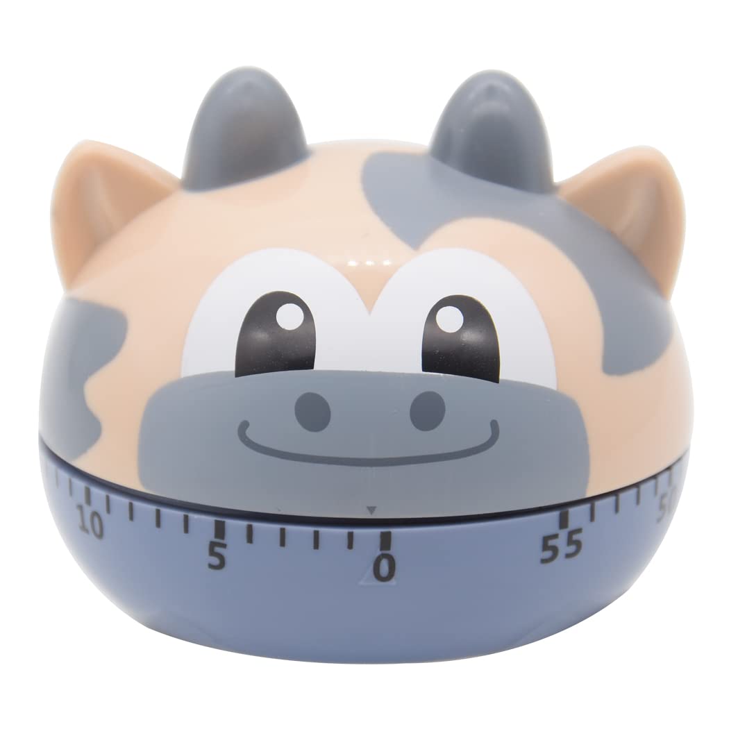 Hoshen Kitchen Food Cooking Mechanical Timer, Learning Time Manager, Manual Timer, Cartoon Animal Shape，Cattle