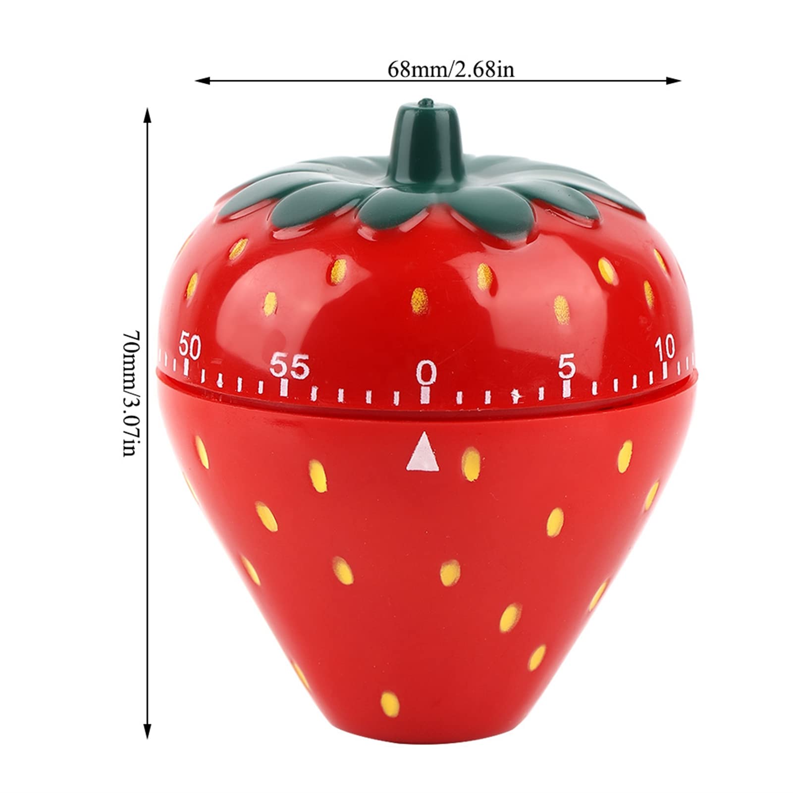 Cooking Timer, Strawberry Shaped 60 Minutes Kitchen Timer Mechanical Time Reminder Cute Design Time Reminder for Household Kitchen Cooking Usage