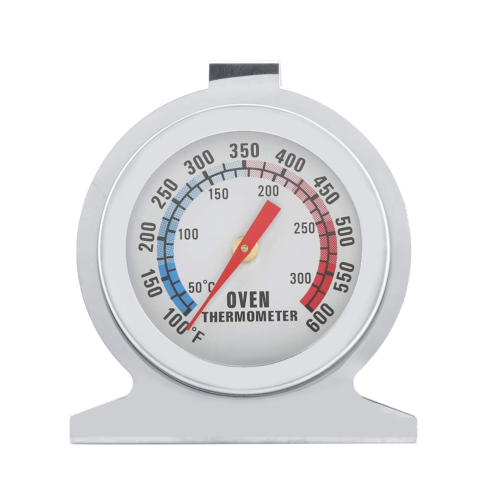 Stainless Steel Pointer Dial Oven Thermometer Instant Read Extra Large Dial Clearly Display Shows Marked Temperatures for Home Kitchens Cooking with Hook