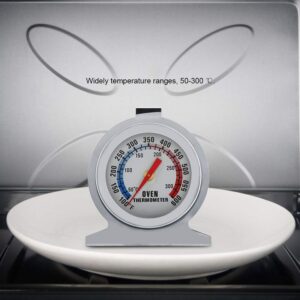 Stainless Steel Pointer Dial Oven Thermometer Instant Read Extra Large Dial Clearly Display Shows Marked Temperatures for Home Kitchens Cooking with Hook