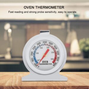 Stainless Steel Pointer Dial Oven Thermometer Instant Read Extra Large Dial Clearly Display Shows Marked Temperatures for Home Kitchens Cooking with Hook