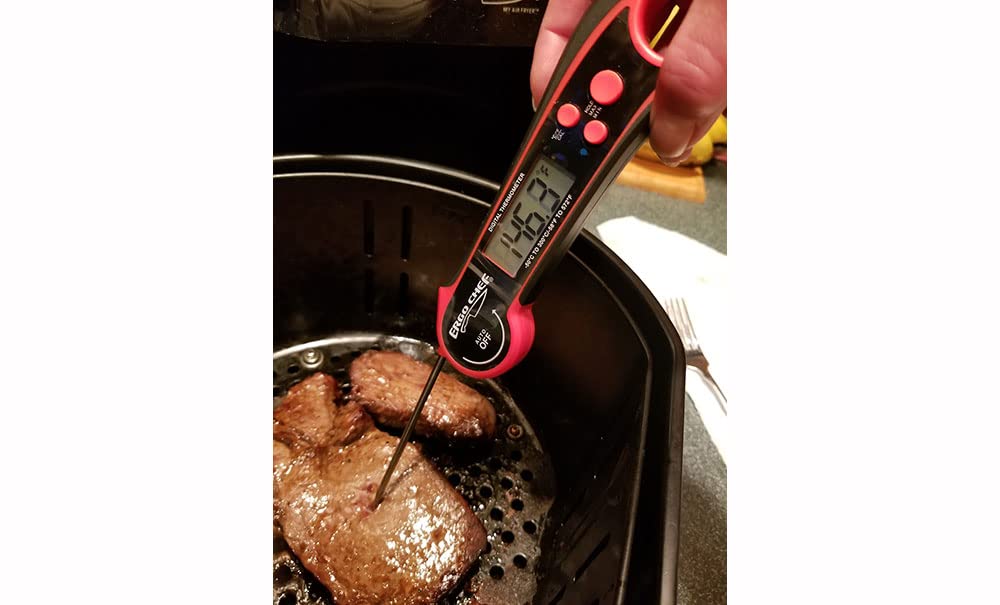 Ergo Chef Digital Instant Read Meat Thermometer- Foldable Probe, Water-Resistant, Backlight, Indoor and Outdoor - Magnet, BBQ, Smoking, Grilling, Deep Fry, Baking & Liquids