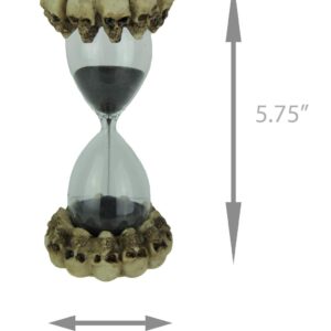 Gothic Celtic Skulls Hourglass Black Sand Timer 5.75 Inches High