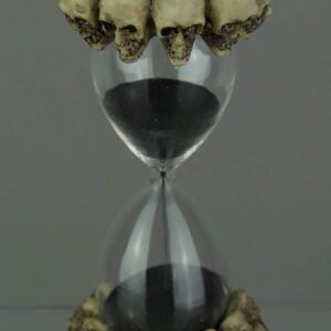 Gothic Celtic Skulls Hourglass Black Sand Timer 5.75 Inches High