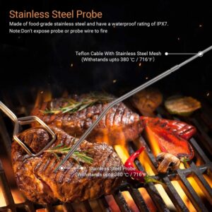 Excellent Home 230 Feet Wireless Range Grill Oven Meat Thermometer with Timer and LCD Backlight Waterproof Dual Probe Kitchen Cooking Food Thermometer