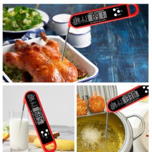 Digital Meat Thermometer Waterproof Instant Read Meat Thermometer for Kitchen Ultra Fast Reading Food Thermometer for Cooking Candy Deep Fry Liquids Beef Kitchen Baking Smoker Grill BBQ