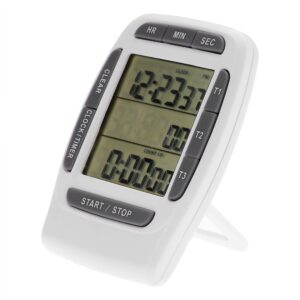 timer, kitchen timer, lcd large display 3 channels digital timer, loud volume alarm desk timers for kitchen,classroom, teacher, toothbrush, exercise, oven, baking, table