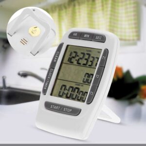 Timer, Kitchen Timer, LCD Large Display 3 Channels Digital Timer, Loud Volume Alarm Desk Timers for Kitchen,Classroom, Teacher, Toothbrush, Exercise, Oven, Baking, Table