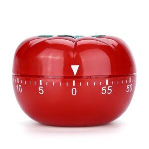 60 minutes kitchen timer, cute tomato timer mechanical countdown hour meter for cooking homework baking learning(l)