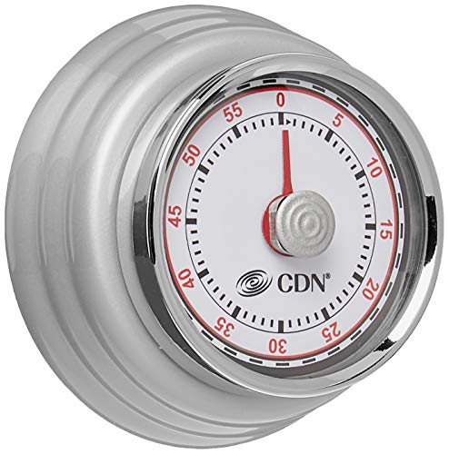 CDN Compact 60 Min Mechanical Timer-Silver, Silver