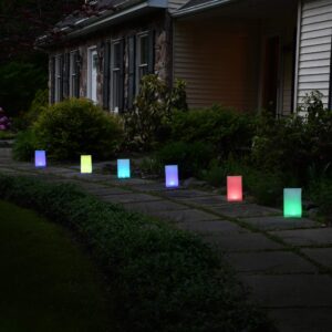 LumaBase Battery Operated Luminaria Kit with Timer, Color Changing - Set of 6